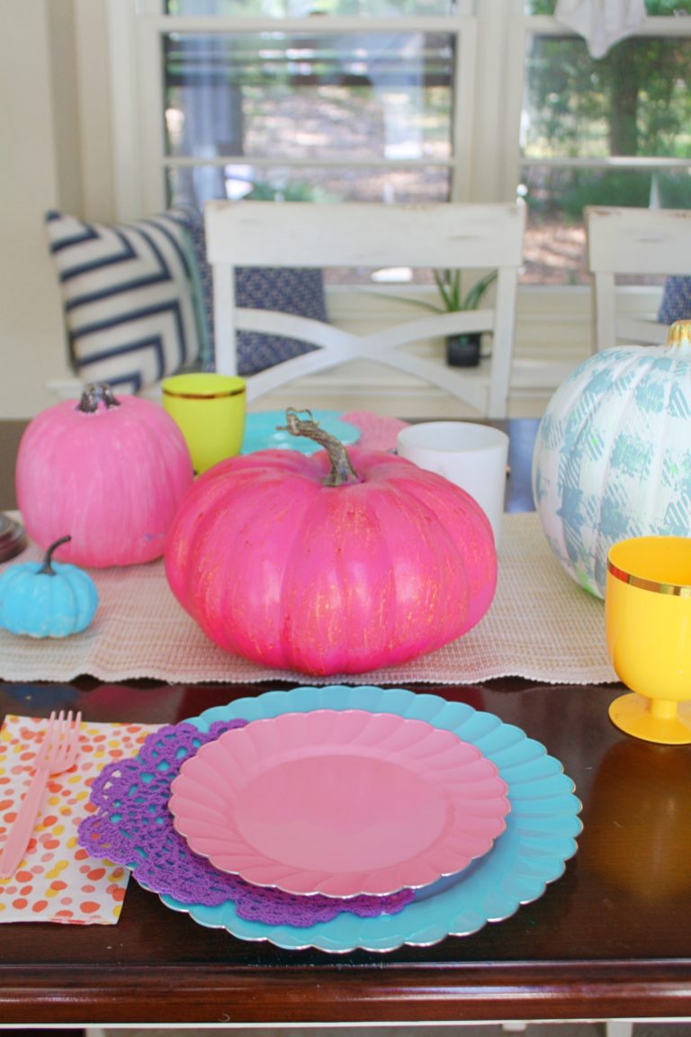 Simple Fall Decorating Tips Using Pastel Painted Pumpkins - Sarah Sofia ...